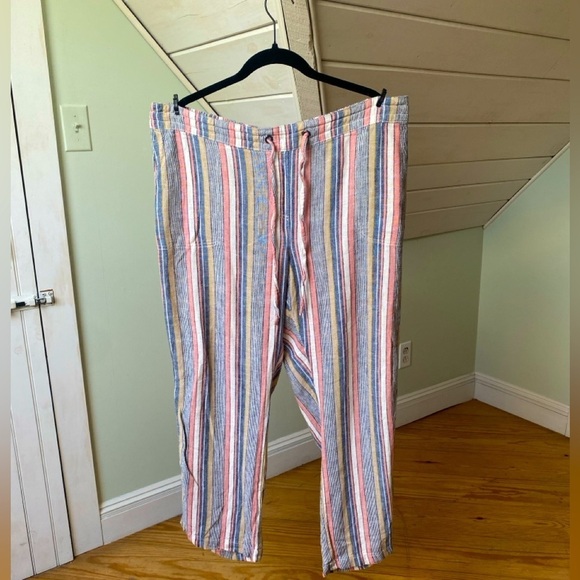Per Se | Pants & Jumpsuits | Per Se Size Xl Linen Blend Pants Striped ...